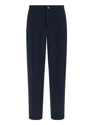 Boggi Milano Scuba Piqué Tailored Cotton-blend Trousers - Navy Blue
