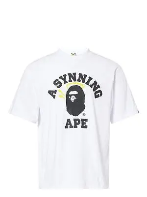 A BATHING APE X Spotify X Syna College Relaxed-fit Cotton-jersey T-shirt - White