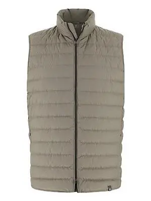 Boggi Milano Quilted Goose-down Shell Gilet - Mud