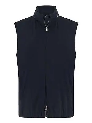 Boggi Milano Technical Fabric Gilet - Navy Blue