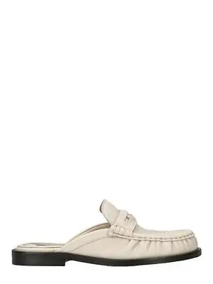 Burberry Cadet Leather Mules - Bone