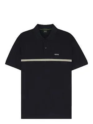 BOSS Paddy Horizontal-stripe Cotton Polo Shirt Xxxl - Dark Blue