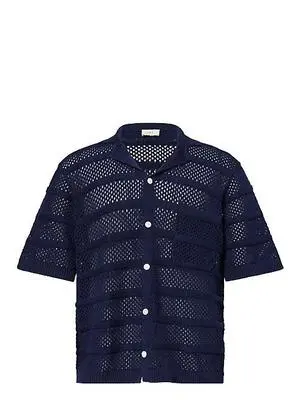 CHE Desiderio Camp-collar Cotton-knit Shirt - Navy