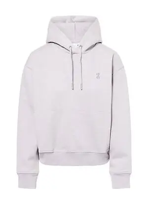 On Brand-embroidered Cotton-blend Hoodie - Grey