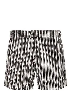 TOM FORD Geometric-print Swim Shorts - White & Black