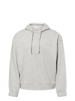 Calvin Klein Logo-embroidered Stretch-cotton Hoody - Grey Heather