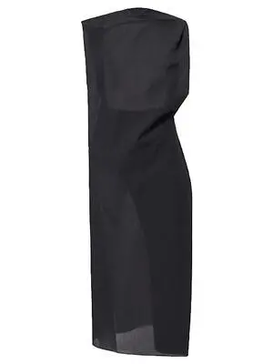 Jacquemus Draped Sleeveless Cotton-blend Midi Dress - Black