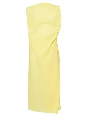 Jacquemus Draped Sleeveless Cotton-blend Midi Dress - Yellow
