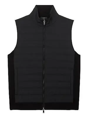 REISS Zip-through Stretch-woven Gilet - Black
