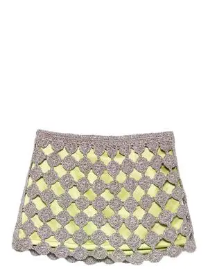 SIMONMILLER Zera Crochet Mini Skirt - Green