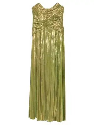 Retrofete Strapless Pleated Maxi Dress - Gold
