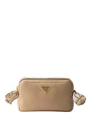 Prada Small Leather Shoulder Bag - Neutrals
