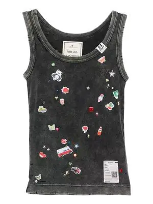 MIHARA YASUHIRO Graphic-Applique Sleeveless Top