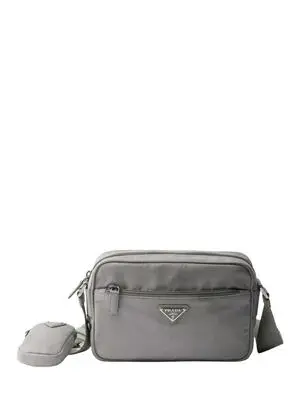 Prada Logo-plaque Shoulder Bag - Grey