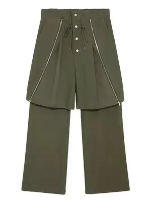 FFFPOSTALSERVICE Zip-detail Layered Trousers - Green