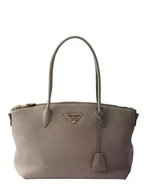 Prada Leather Tote Bag - Grey