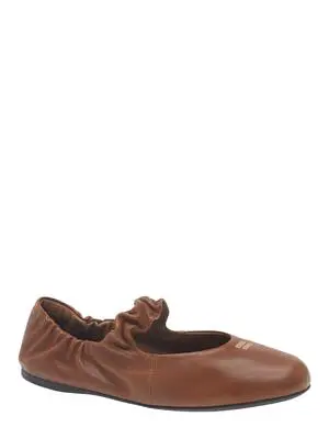 Miu Miu Ruched Ballerina Flat - Rovere