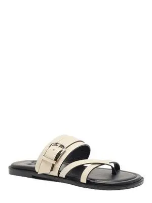 Free People Belted Cross Strap Slide Sandal - Bone Leather