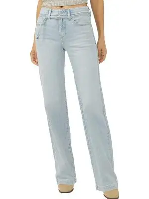 SILVER JEANS CO. Avery Curvy Fit Belted Trouser Jeans - Sycamore Cove