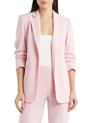 Anne Klein Open Front Scrunch Sleeve Blazer - Rose Water