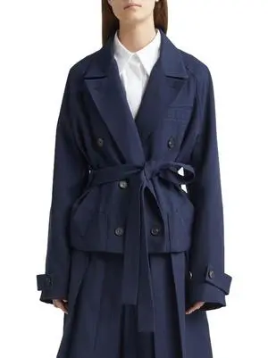 SETCHU Origami Belted Virgin Wool Jacket - Navy