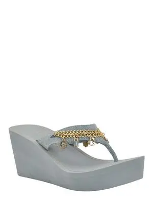 Guess Sutton Platform Wedge Sandal - Light Blue