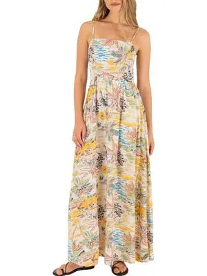 Hurley Safari Scenic Sleeveless Maxi Dress - Off White