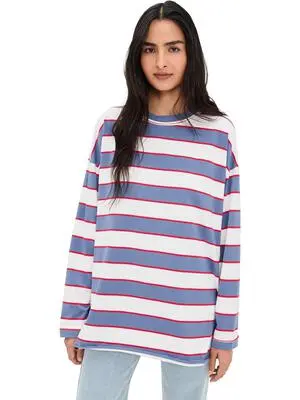 Lioness Horizon Long Sleeve - Dusty Blue Stripe
