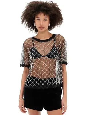 Free People Embellished Knit Top - Black