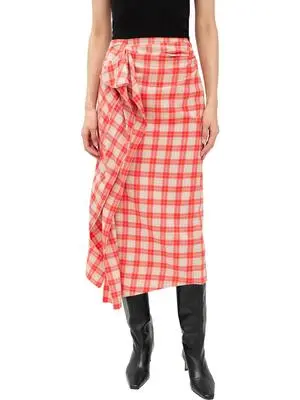 Rachel Comey Nesom Plaid Ruffle Skirt - Red