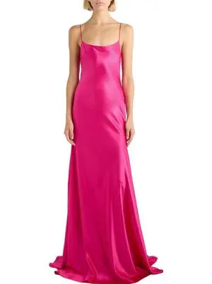 Alaïa Silk Maxi Slipdress - Rose Vif