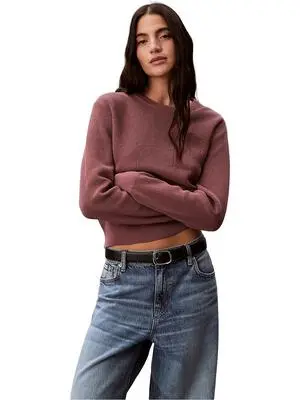 Calvin Klein Smooth Cotton Monogram Sweater - Capri Rose
