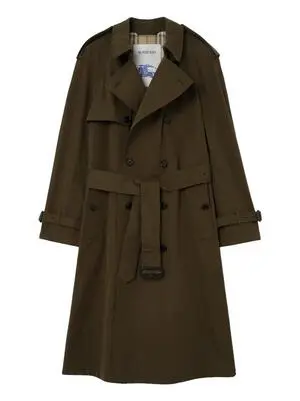 Burberry Long Lightweight Cotton Trench Coat - Marsh Green