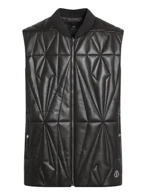 MONCLER + RICK OWENS Faux Leather Zip-up Vest - Brown