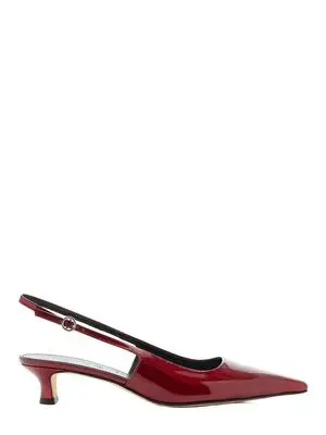 AeydĒ Catrina Metallic Slingback Pumps - Red