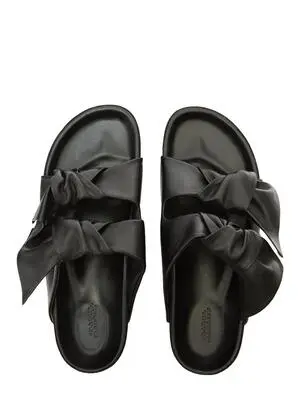 Isabel Marant Lennyo Flat Bow Sandals - Black