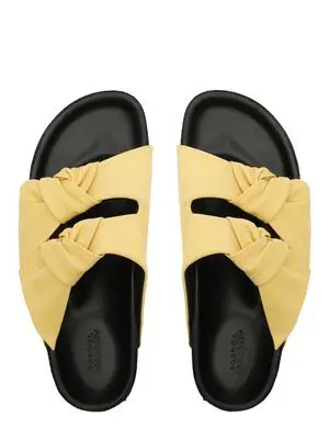 Isabel Marant Lennyo Flat Bow Sandals - Butter