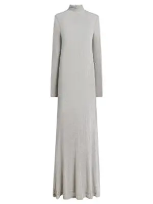 Tove Torra Metallic Ribbed-knit Maxi Dress - Silver
