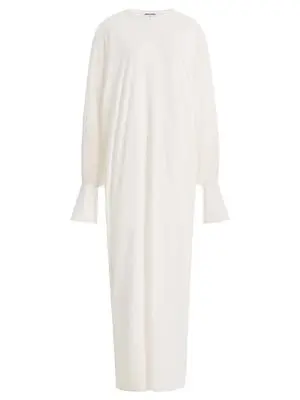 DARKPARK Frida Cuffed Cotton-jersey Maxi Dress - White