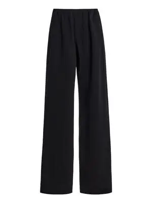 LESET Arielle Crepe Wide Leg Pants - Black