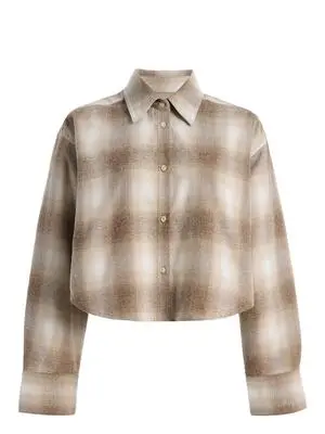 Citizens Of Humanity Ana Cropped Plaid Shirt - Brown