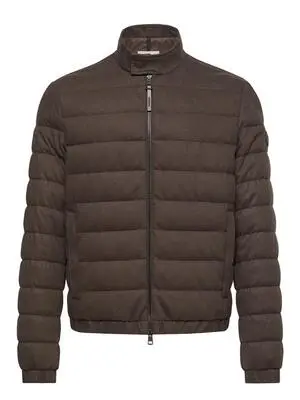 Moncler Luray Cashmere Blend Down Jacket - Brown