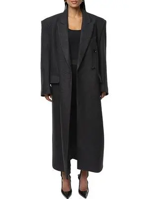 JLUXLABEL Oversized Double-breasted Coat - Black
