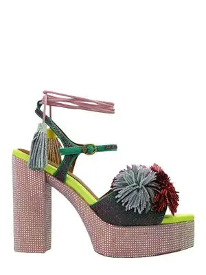 Kurt Geiger Platform-Heel Tassel-Detail Sandals Pink