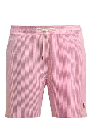 Polo Ralph Lauren Striped Drawstring Swim Shorts - Pink