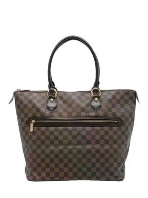 LOUIS VUITTON Damier Ebene Saleya Gm Tote Bag - Brown