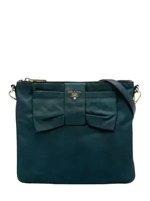 Prada 2000-2025 Tessuto Fiocco Bow Crossbody Bag - Blue