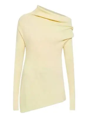 LISA YANG Agie Draped Roll-neck Top - Yellow