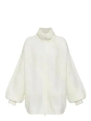 LISA YANG Moralie Balloon-sleeve Zip Cardigan - White