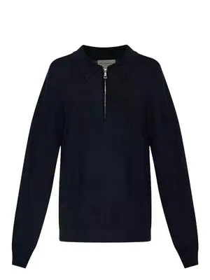 Officine Générale Bene Zip Fastening Polo Shirt - Blue